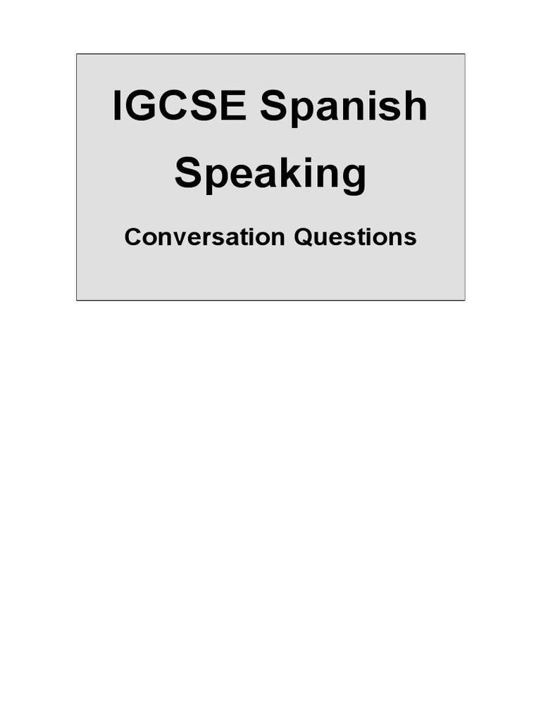 Preguntas de Conversación IGCSE Español | PDF | Educación avanzada