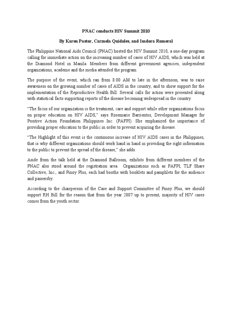 PNAC HIV Summit 2010 Highlights | PDF | Science & Mathematics