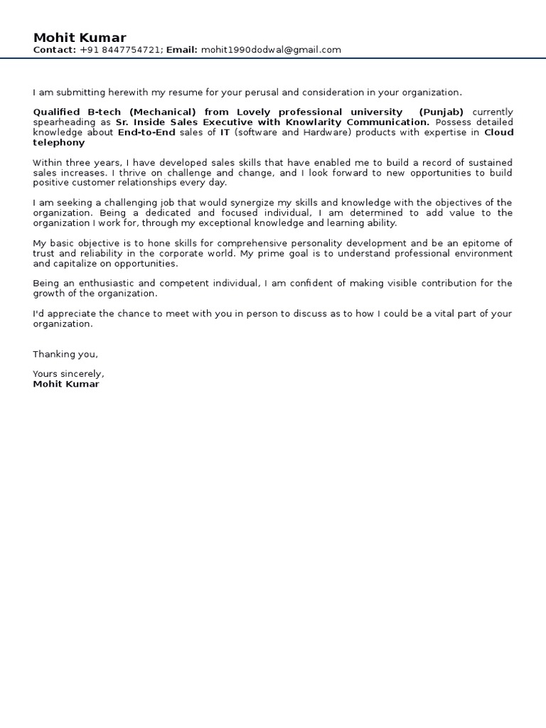 Cover Letter KPMG | PDF | Psychological Concepts | Business