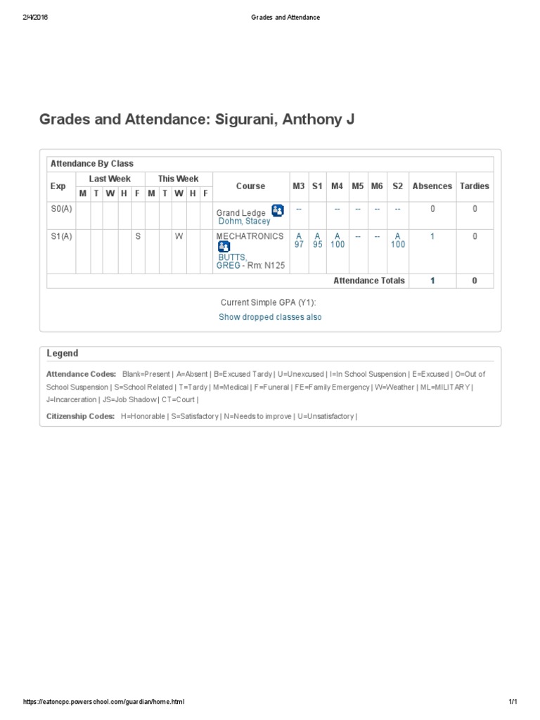 Grades and Attendance | PDF