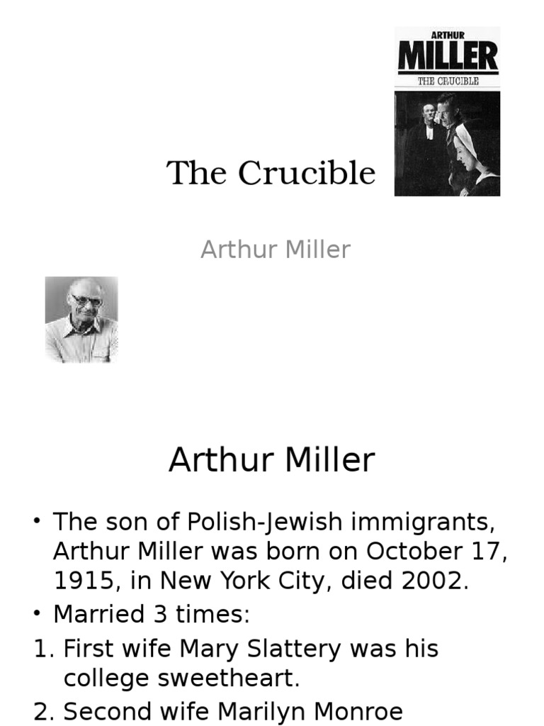 An In-Depth Look at Arthur Miller's Play The Crucible and its ...