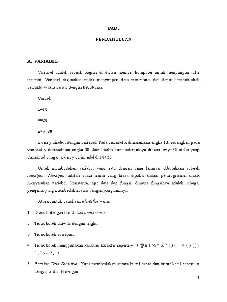 Variabel, Tipe Data, Flowchart, Dan Pseudocode | PDF