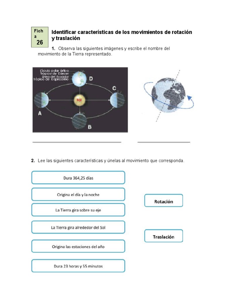 GUIA Identificar Características de Los Movimientos de Rotación y ...