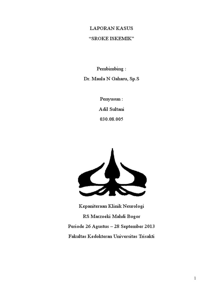 Laporan Kasus Stroke Iskemik | PDF | Kesehatan Holistik | Sains & Matematika