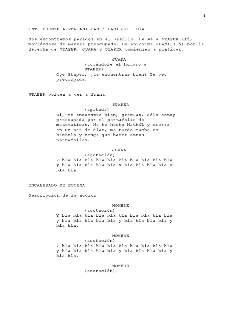 Plantilla de Guión Cinematográfico | PDF