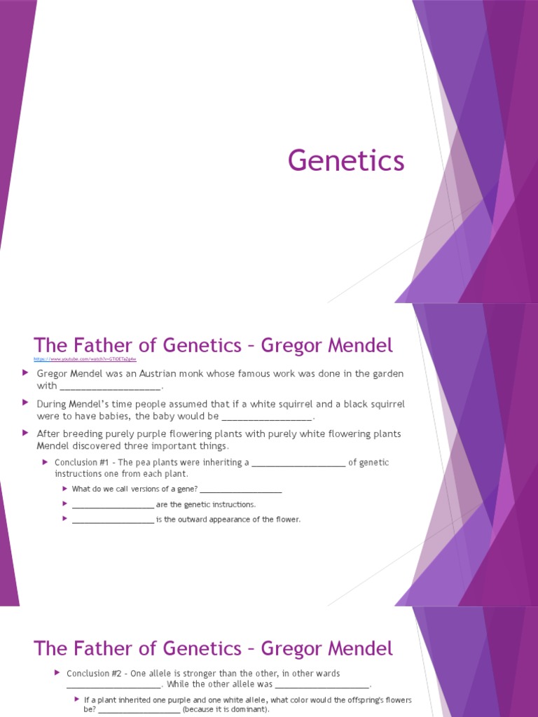Notes - Introduction To Genetics Mendel | PDF | Zygosity | Allele