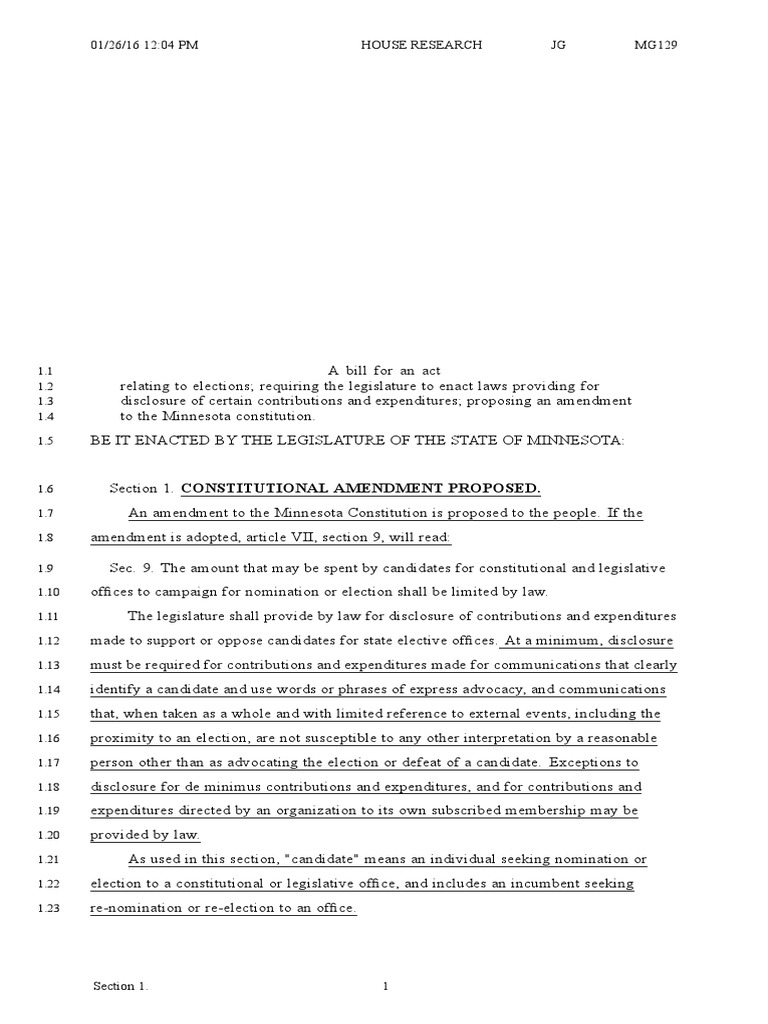 Disclose Act Bill | PDF
