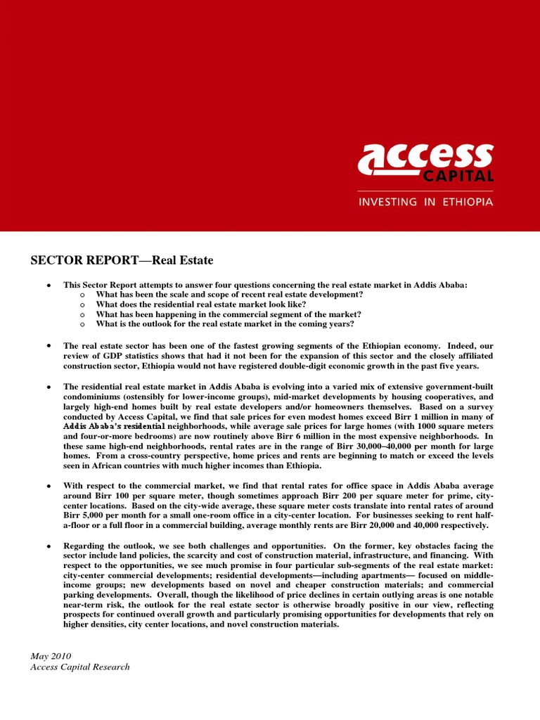 Sector Report Real Estate | PDF | Economic Growth | Yield (Finance)