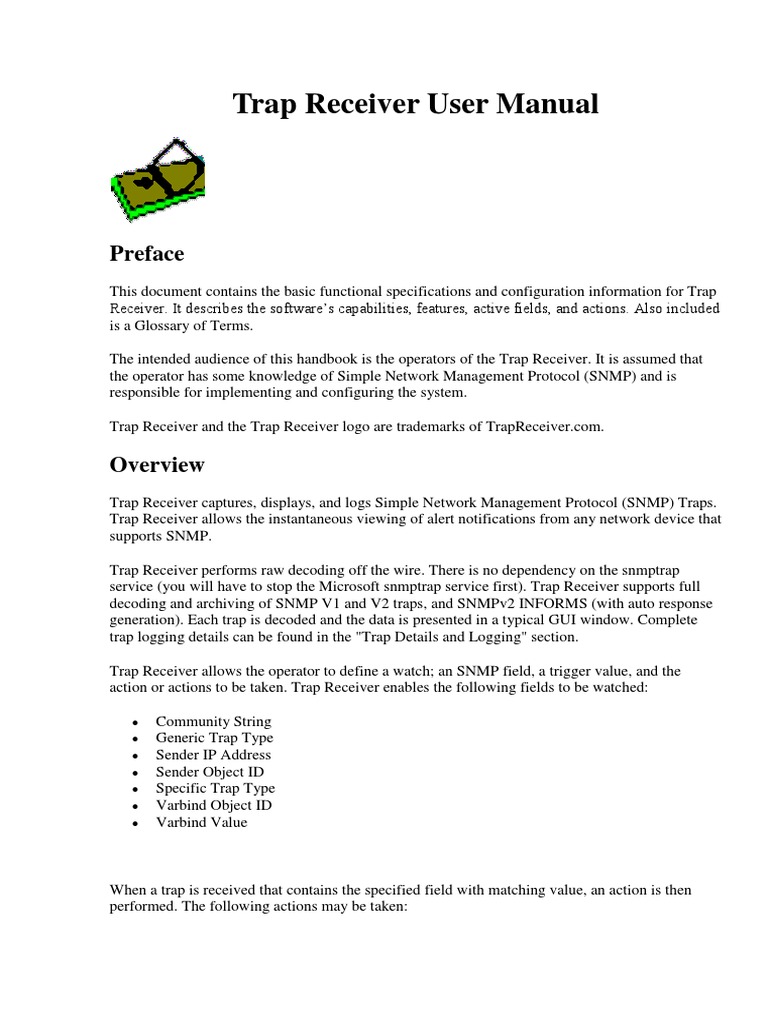 Trap Receiver User Manual | PDF | Computer Network | System Software