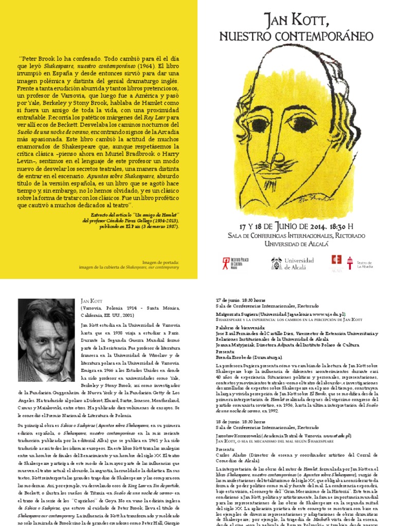 Programa Jan Kott | PDF | Clásicos