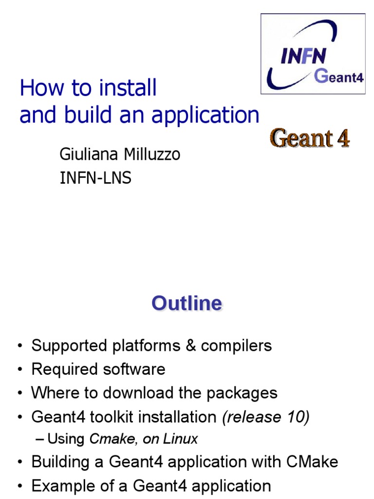 How to install and build a Geant4 application | PDF | Linux | Mac Os
