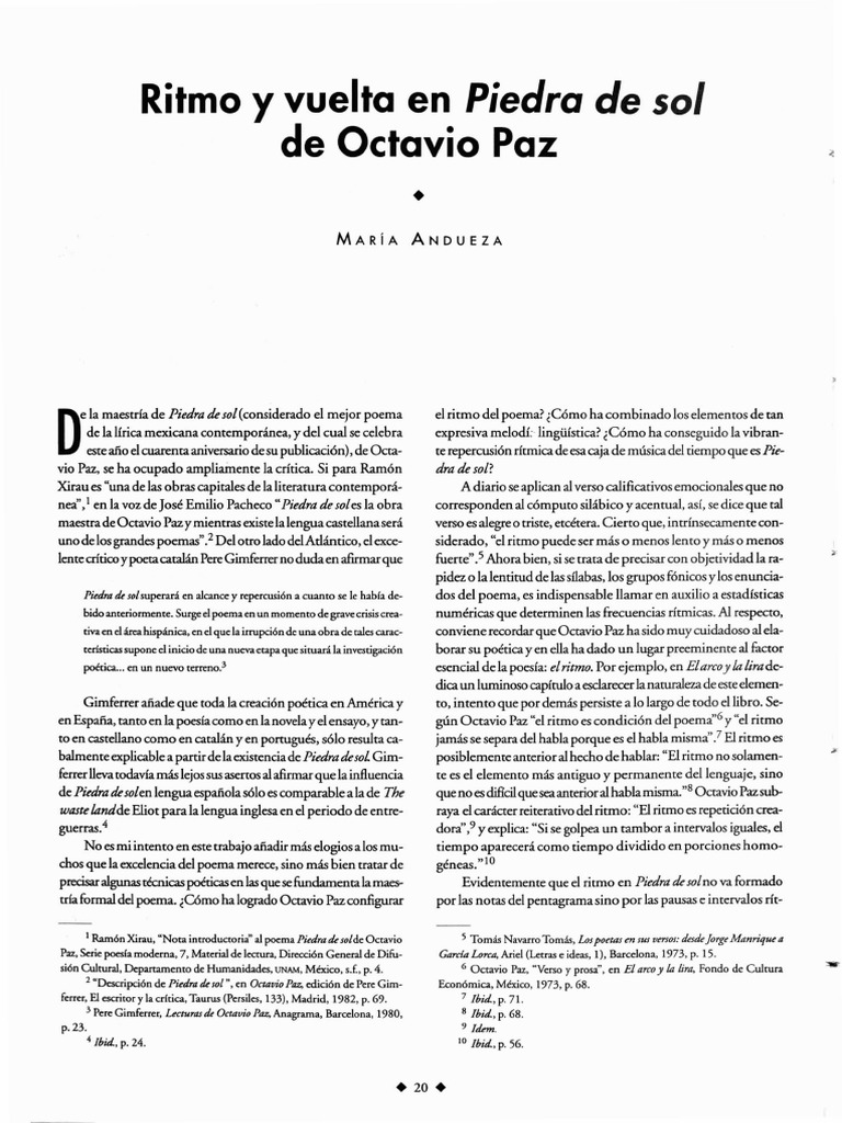 Ritmo y Vuelta en Piedra de Sol | PDF | Ritmo | Metro (poesía)