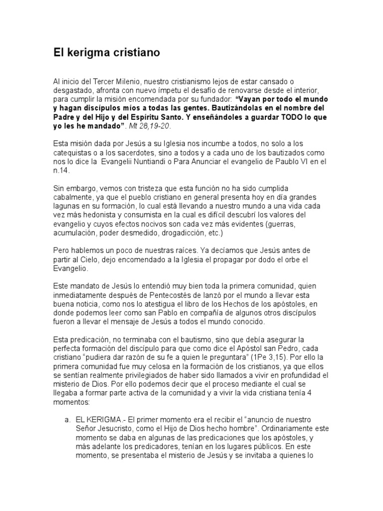 El Kerigma Cristiano | PDF | Jesús | Cristo (título)