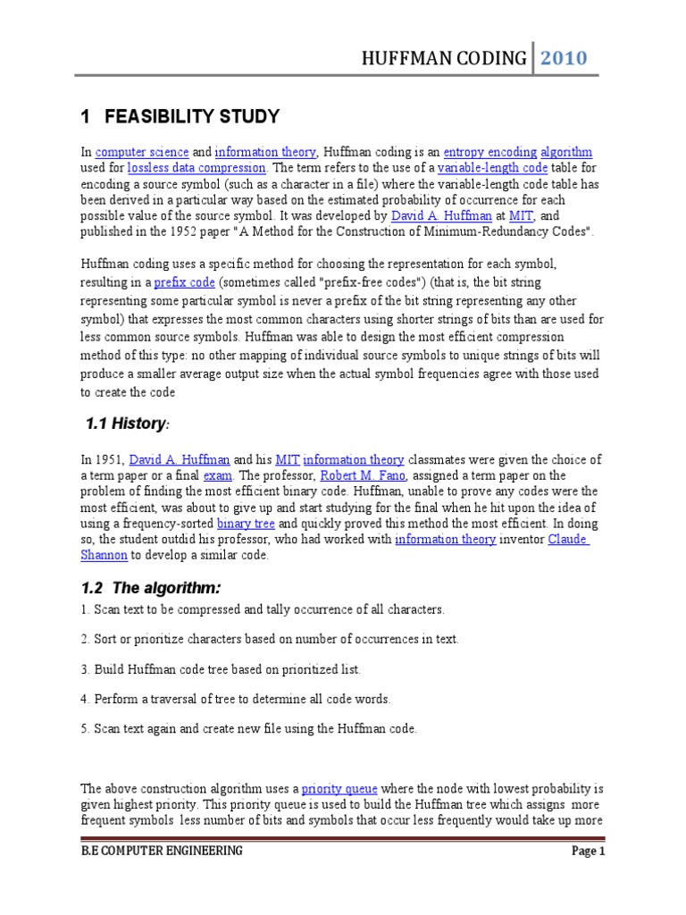 Huffman Coding by Akas | PDF | Data Compression | Code