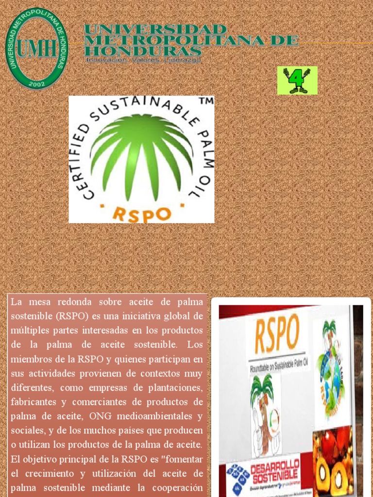 Presentacion RSPO | PDF | Sustentabilidad | Mercado (economía)