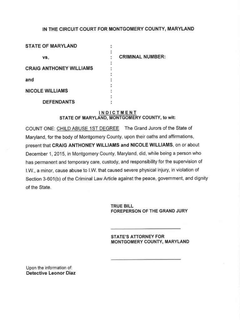 Charging Documents For Craig and Nicole Williams | PDF