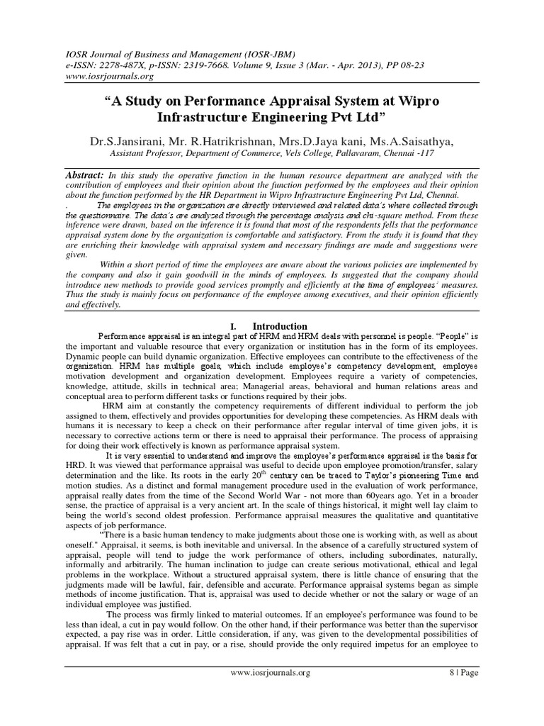 Performance Appraisal at Wipro | PDF | Career & Growth