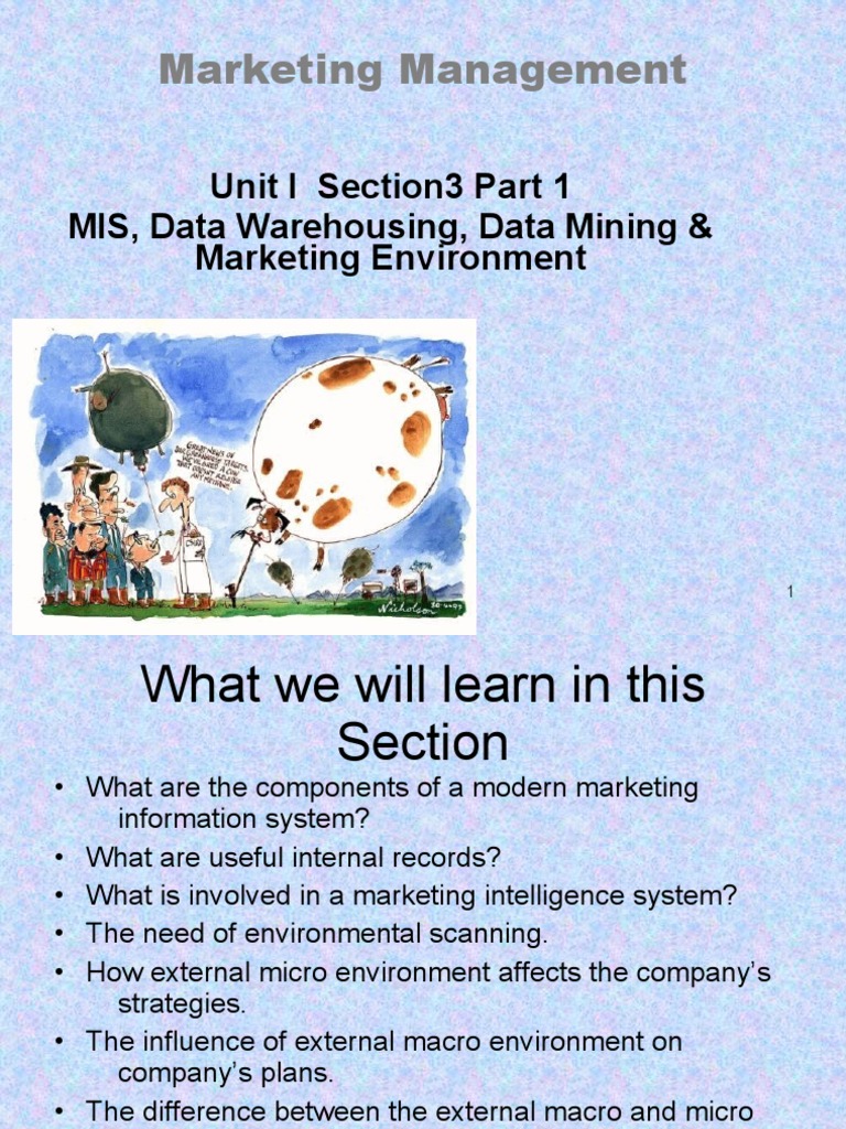 Marketing Management: Unit I Section3 Part 1 MIS, Data Warehousing, Data Mining & Marketing ...