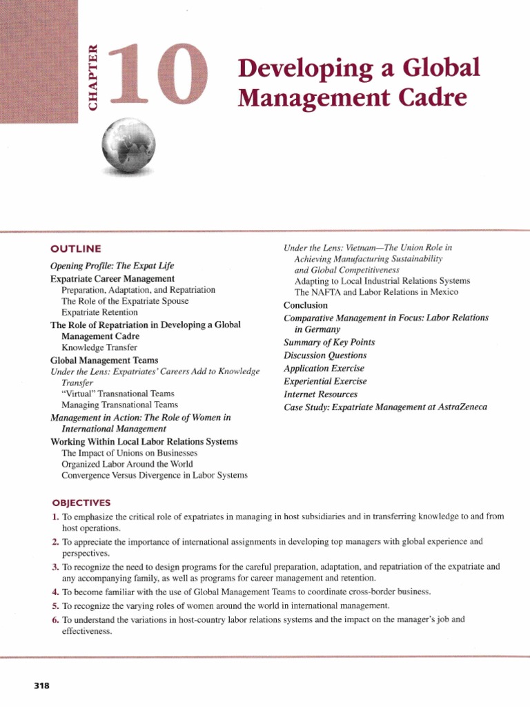 10.developing A Global Management Cadre | PDF | Communication | Motivation