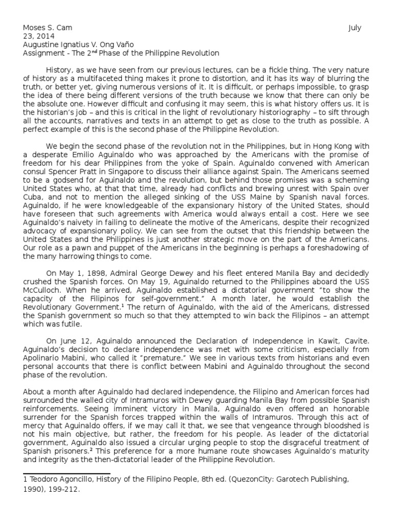 Second Phase of the Philippine Revolution | PDF | Philippines | Armed ...