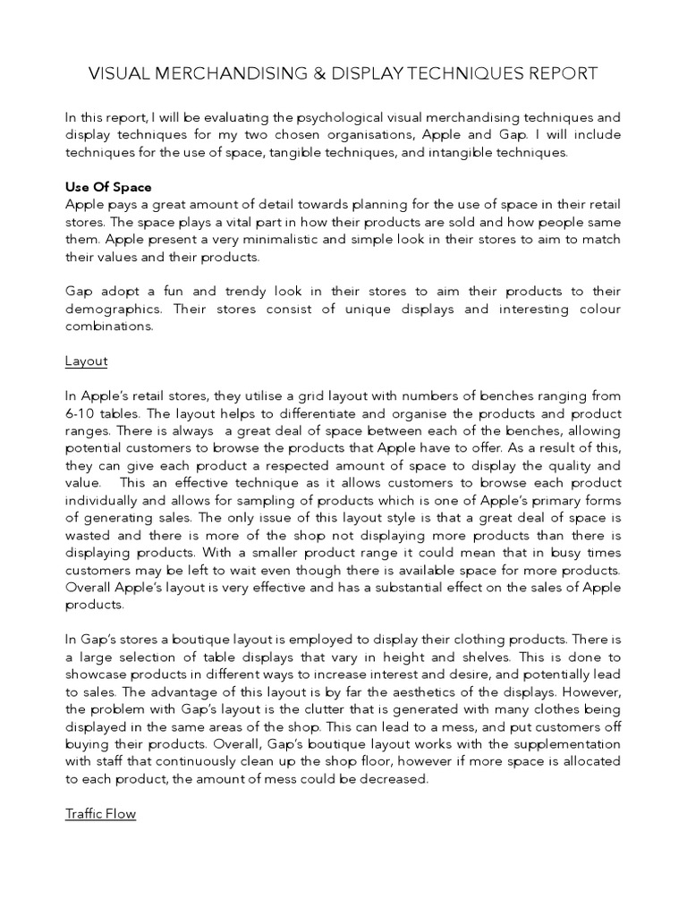 Visual Merchandising Report | PDF | Retail | Brand