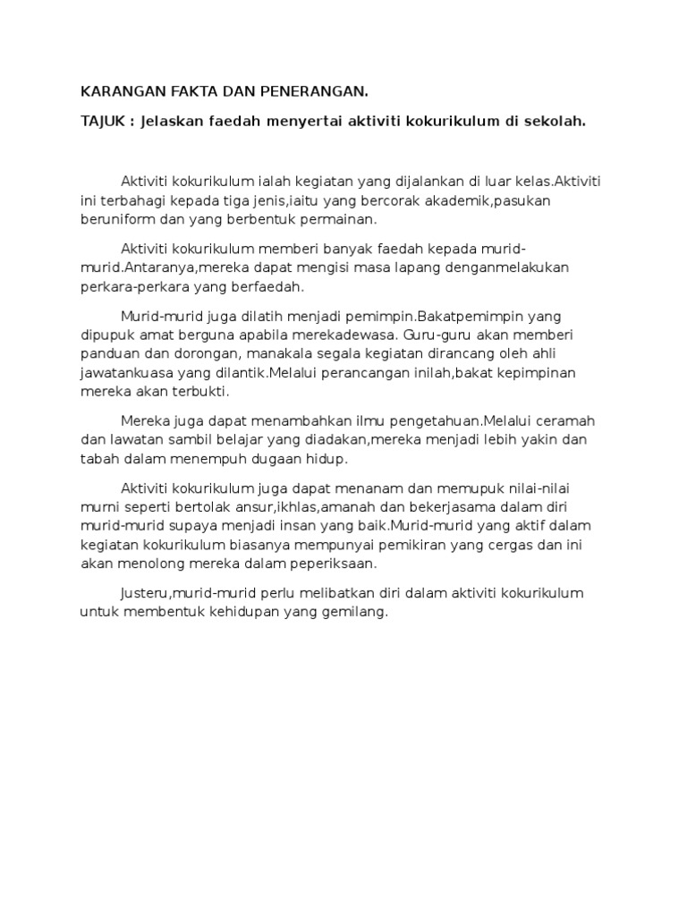 Karangan Fakta Dan Penerangan | PDF