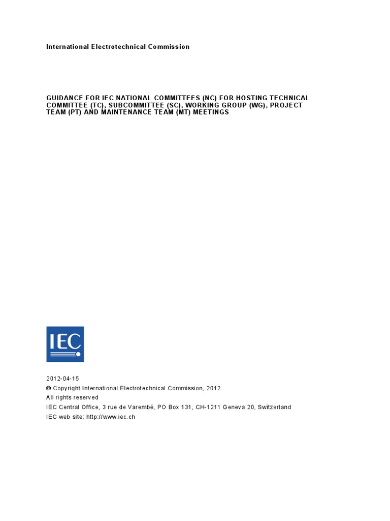 IEC Meeting Guide 2012 | PDF | Committee | International ...
