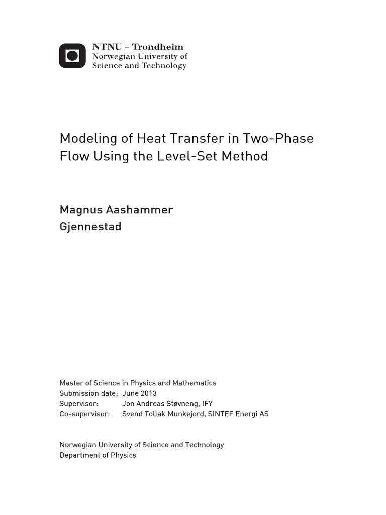 Two-Phase Heat Transfer Modeling | PDF | Fluid Dynamics | Navier–Stokes ...