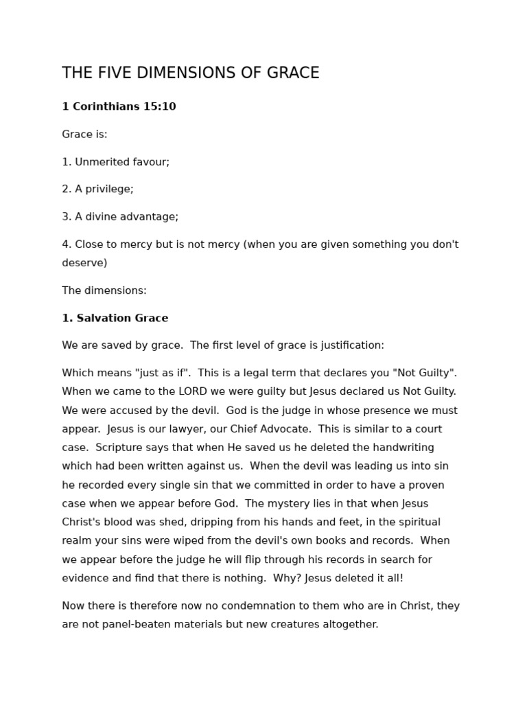The Five Dimensions of Grace | PDF | Grace In Christianity | Salvation