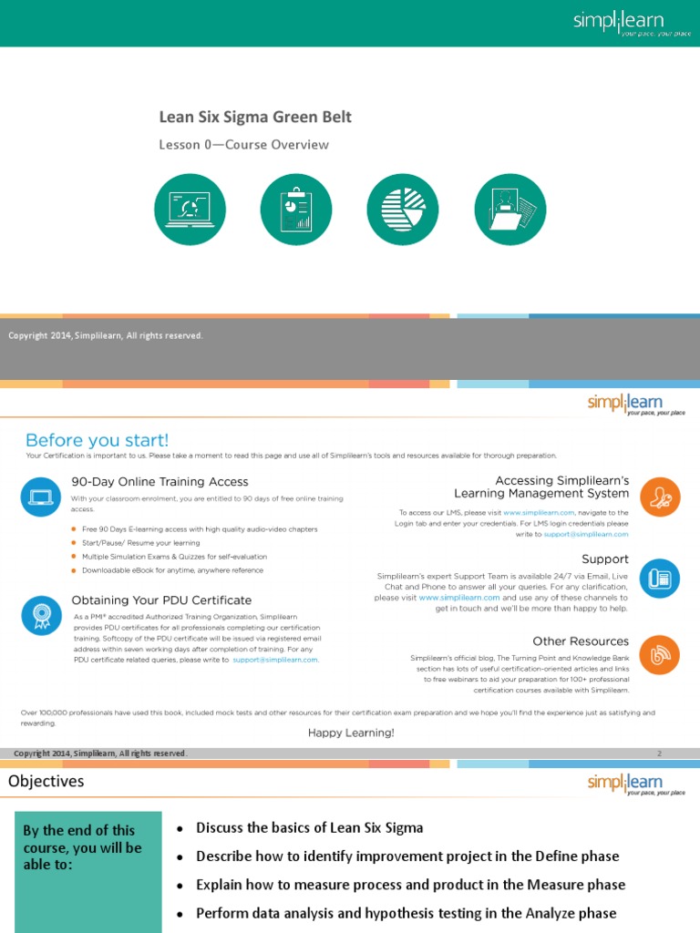 LSSGB Lesson0 Course Overview | PDF | Six Sigma | Lean Manufacturing