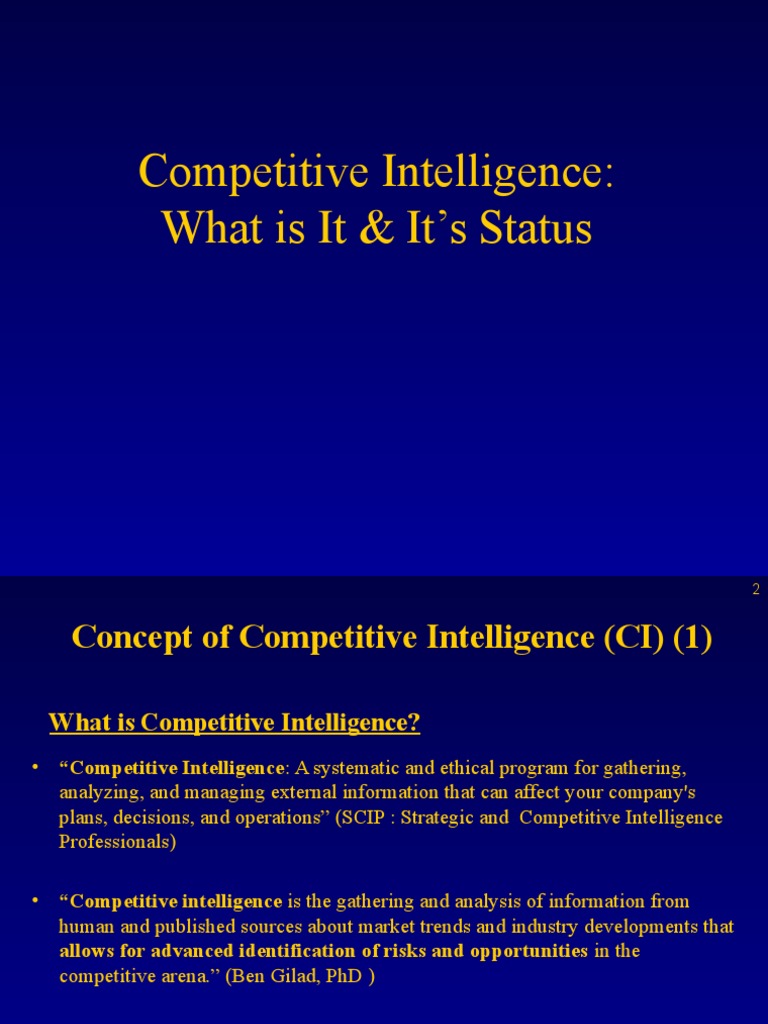 Competitive Intelligence | PDF | Strategic Management | Cognition