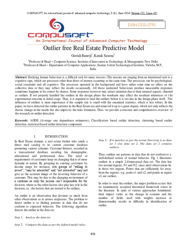 Compusoft, 3 (6), 831-835 PDF | PDF | Outlier | Statistical Classification