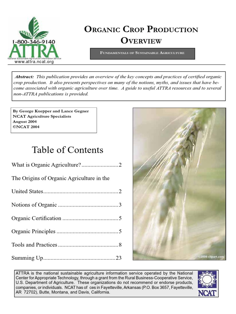 Organic Crop Production Overview | PDF