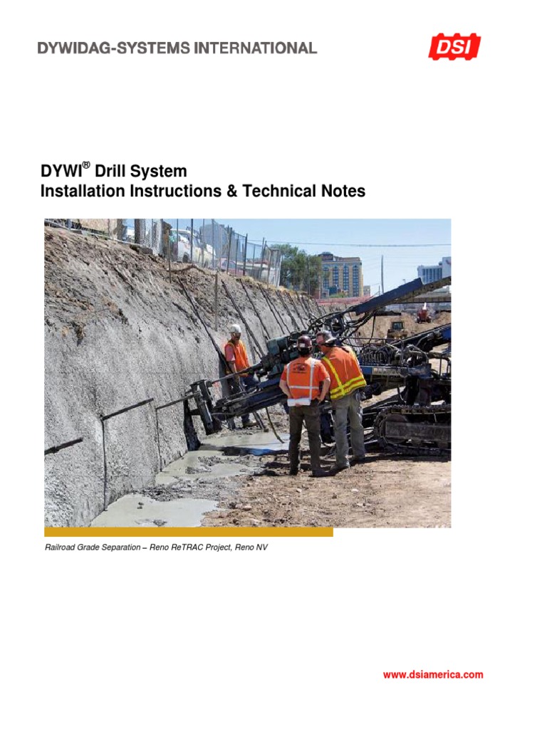 Dsi Usa Dywi-Drill Instruction Us 01 | PDF | Deep Foundation | Drill