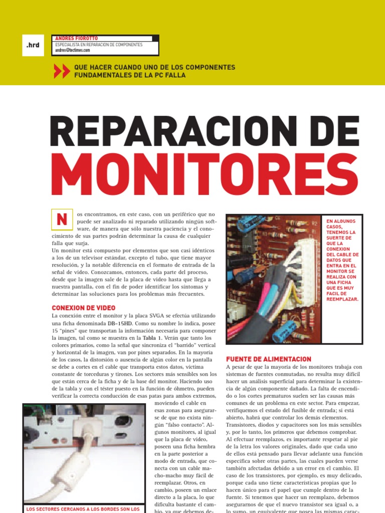 Reparacion de Monitores - Paso A Paso | PDF | Tubo de rayos catódicos | Transistor