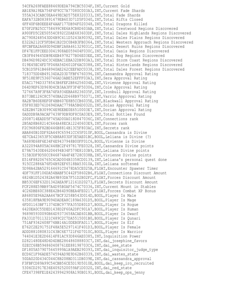 Plot Flags Mapping Dragon Age Inquisition | PDF | Elf (Dungeons ...