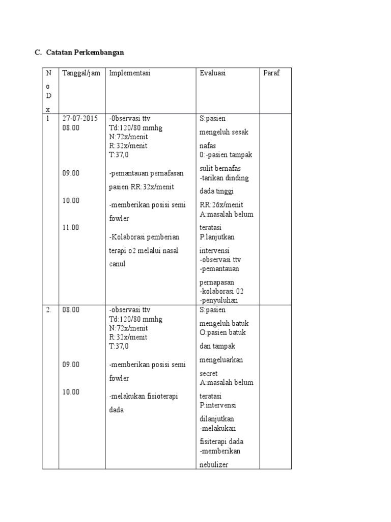 Contoh Catatan Perkembangan | PDF