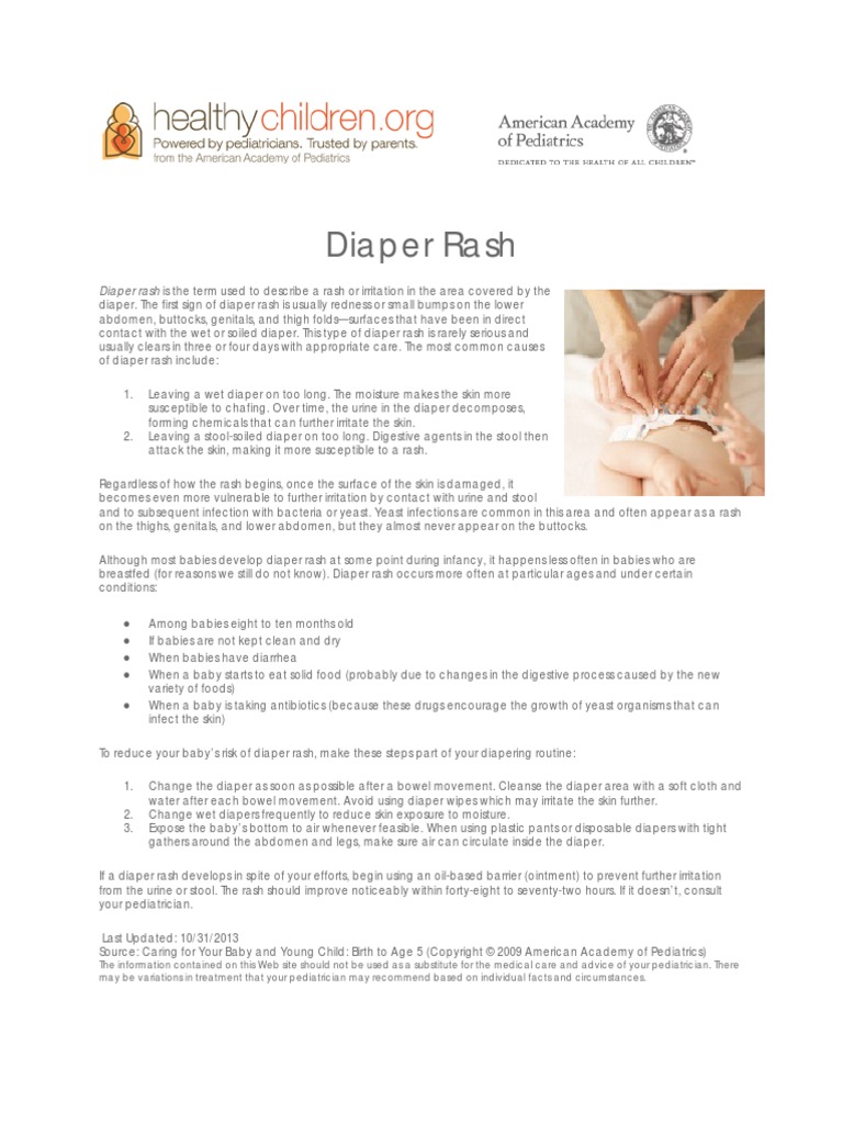Diaper Rash | PDF | Diaper | Infants