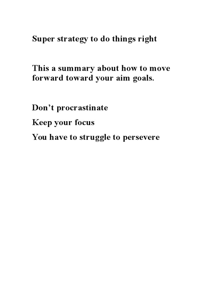 Effective Strategies for Goal Achievement | PDF | Self-Improvement ...