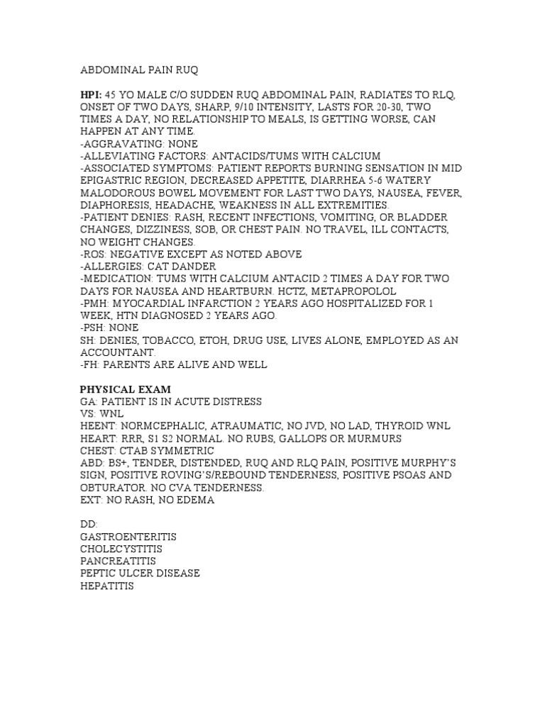 PN Abdominal Pain Ruq | PDF