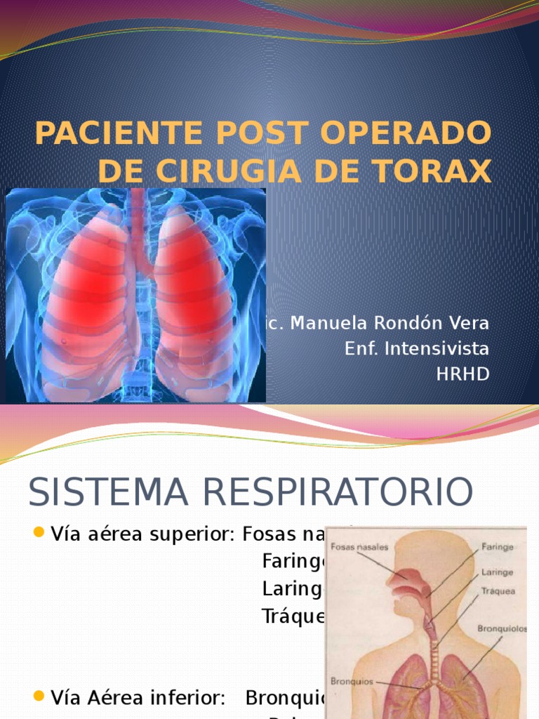 9.- Paciente Post Operado de Cirugia de Torax.