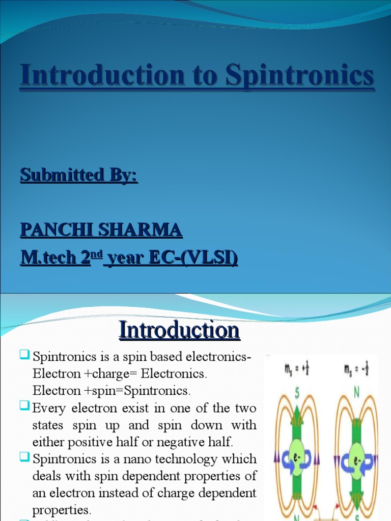 Introduction to Spintronics.ppt | Electronic Engineering | Physics