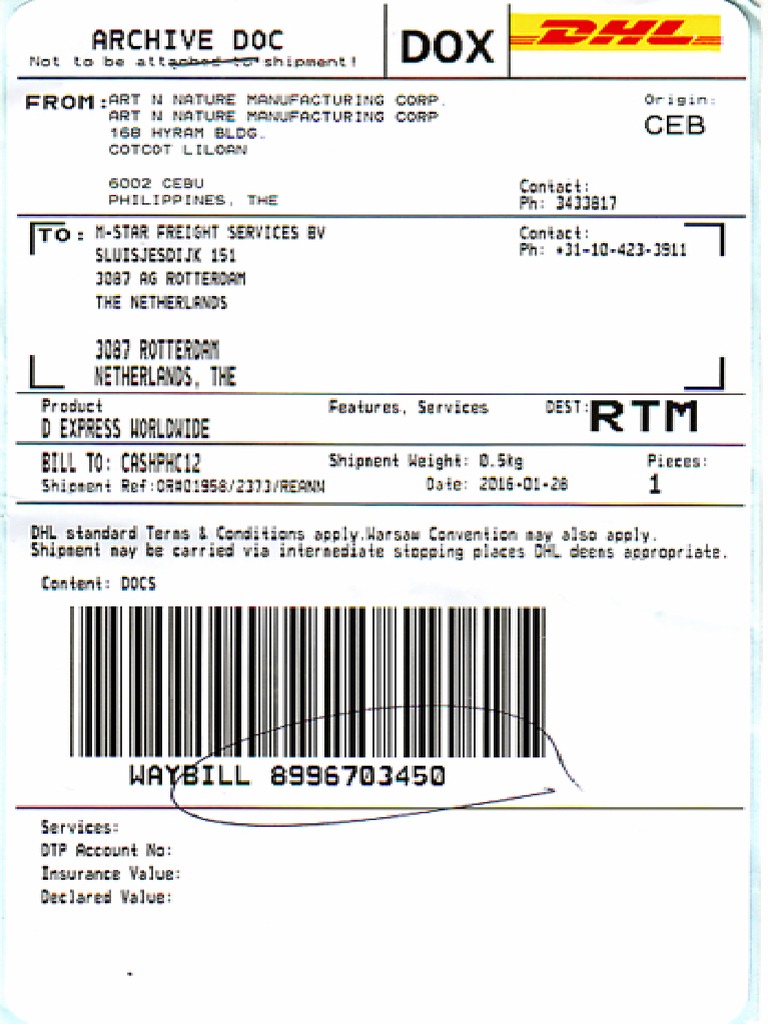 DHL Waybill | PDF