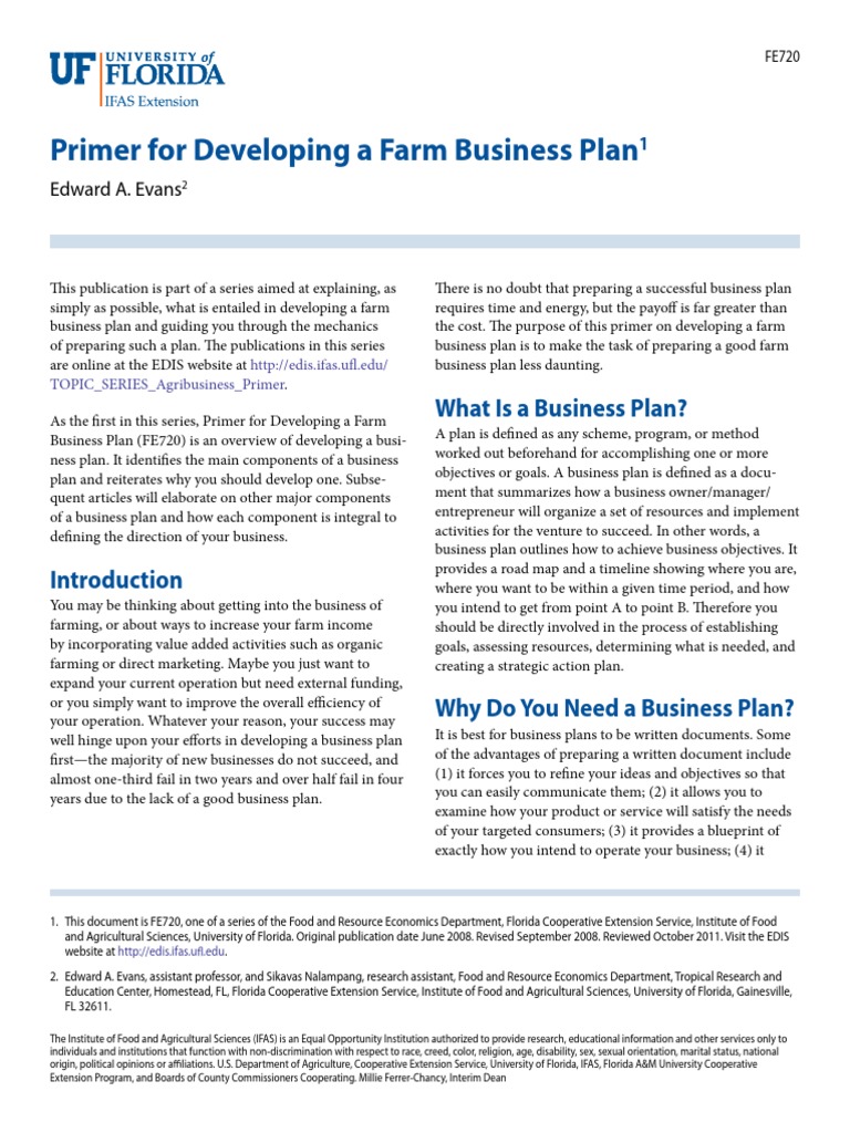 Developing A Farm Business Plan | PDF | Business Plan | Business