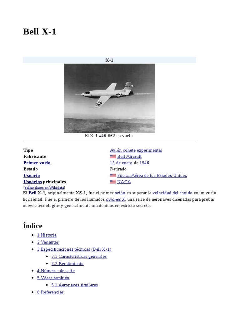 Bell X-1 | PDF | Vuelo espacial | Aviación
