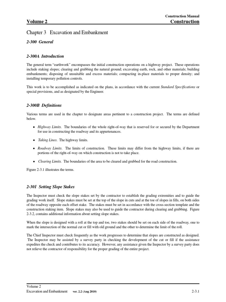 2-3 Excavation & Embankment | Specification (Technical Standard) | Soil