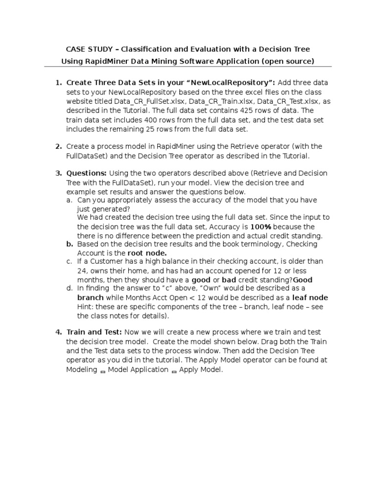 Decision Tree Analysis with RapidMiner | PDF | Cross Validation ...