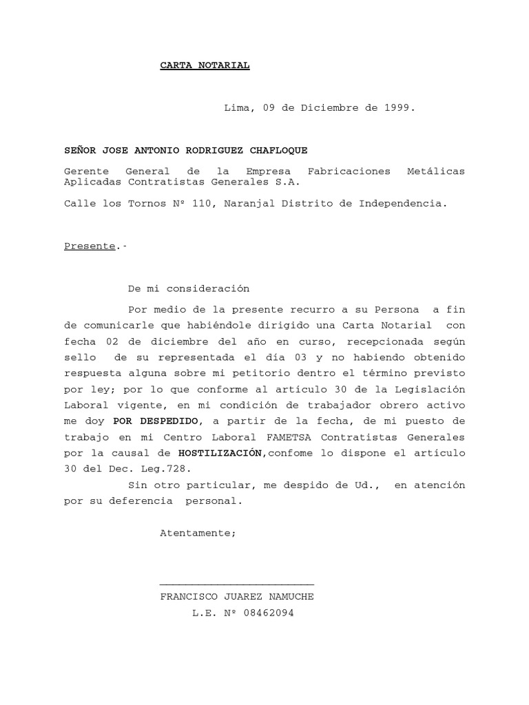 Carta Notarial | PDF | Pagos | Gobierno