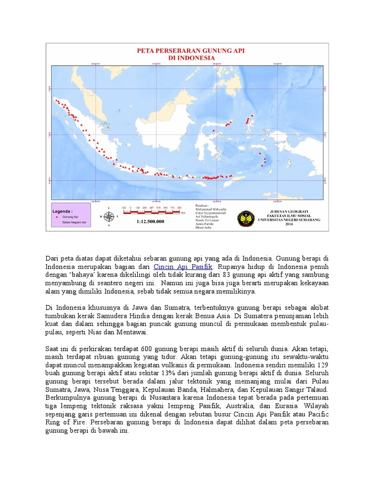 Peta Persebaran Gunung API Di Indonesia | PDF