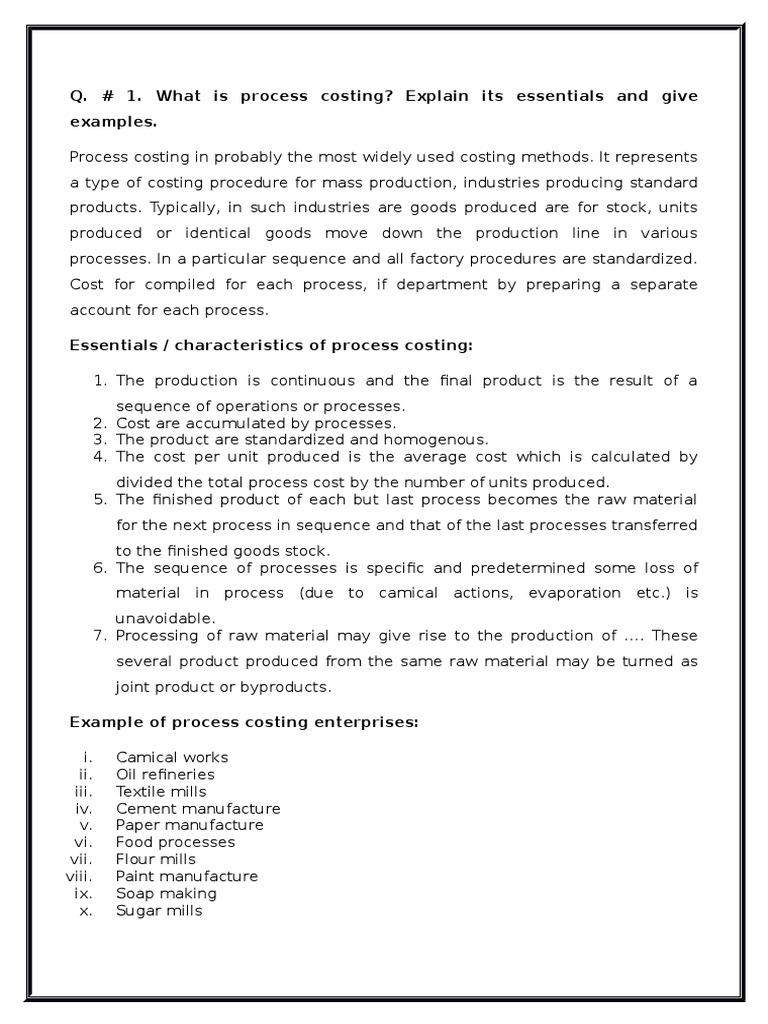 Process Costing | PDF | Cost Accounting | Industries